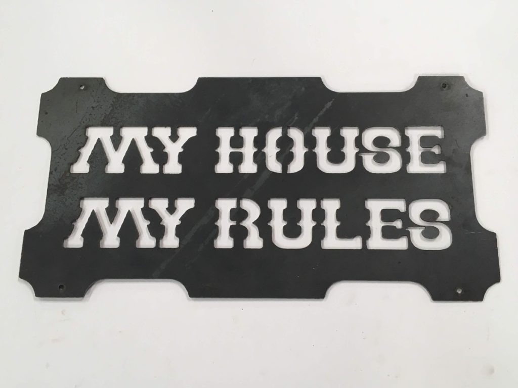 My House My Rules Sign – Texas Mounted Longhorns